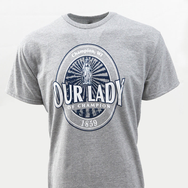 OLOC Grey Oval T-Shirt – National Shrine of Our Lady of Champion